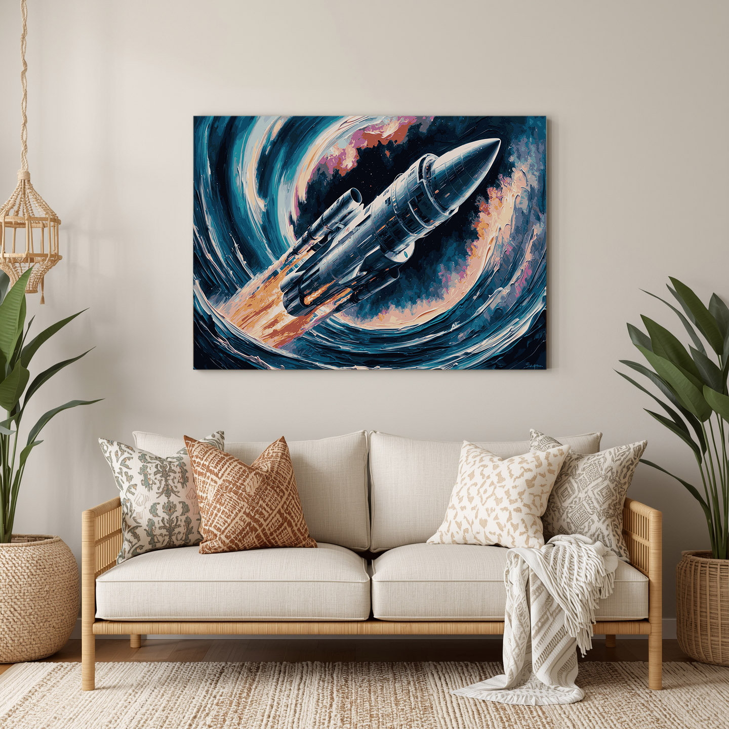 Brayden Studio® Space SpaceX Starship concepts Blue Metal Wall Art ...
