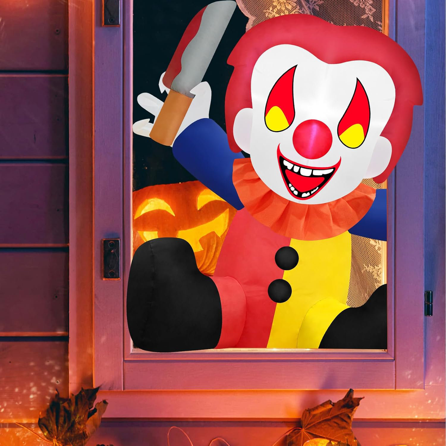 The Holiday Aisle® 3.5FT Halloween Inflatables Clown Broke Out From ...