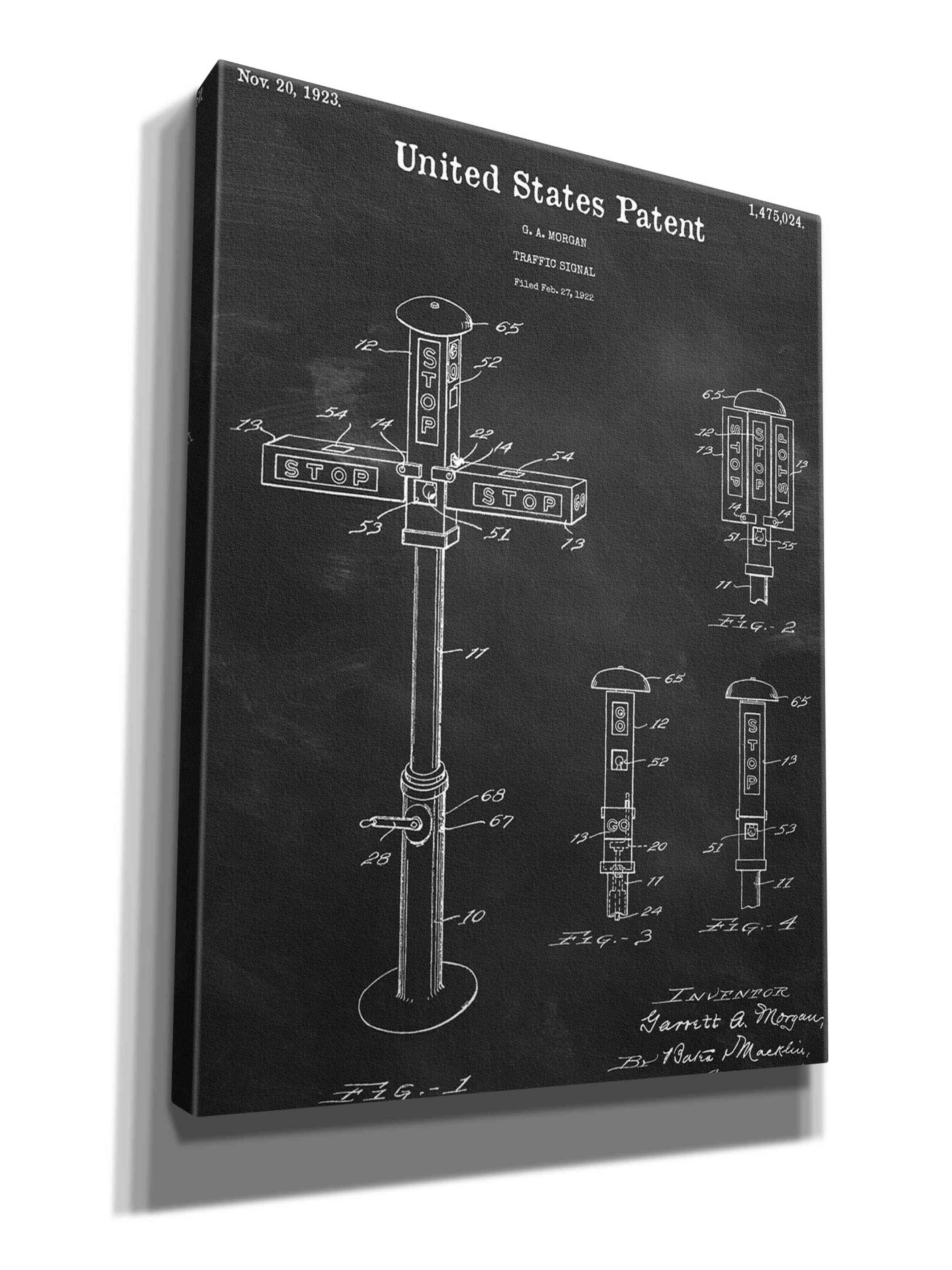 17 Stories Vintage Traffic Signal Blueprint Patent Chalkboard by - on ...