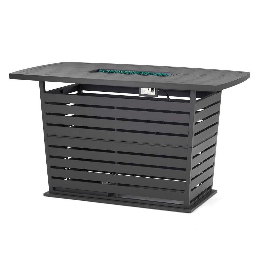 Wildon Home® Calliann 41'' H x 72'' W Aluminum Propane Outdoor Fire Pit ...