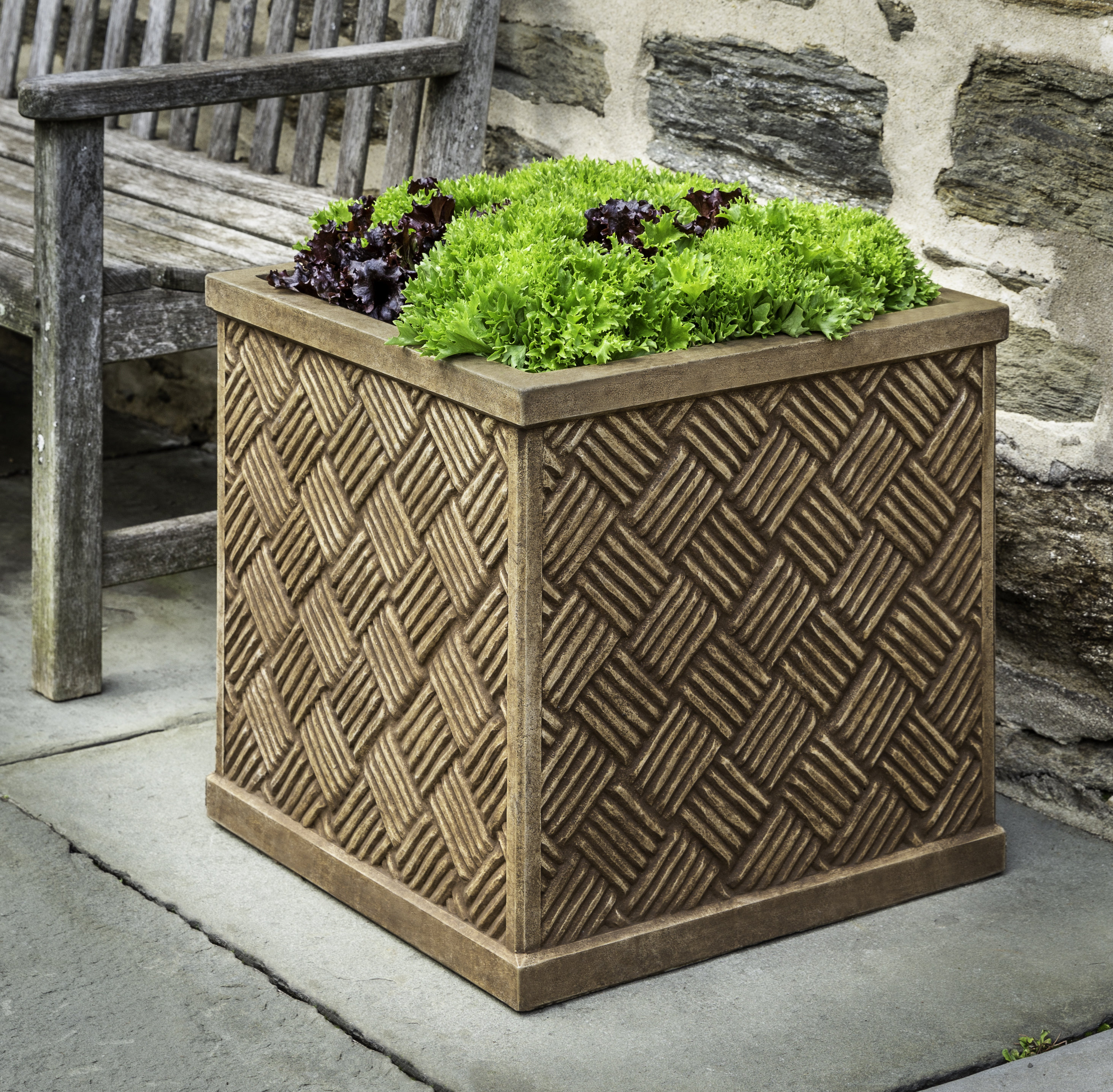 Campania International Weave Cast Stone Planter Box | Wayfair