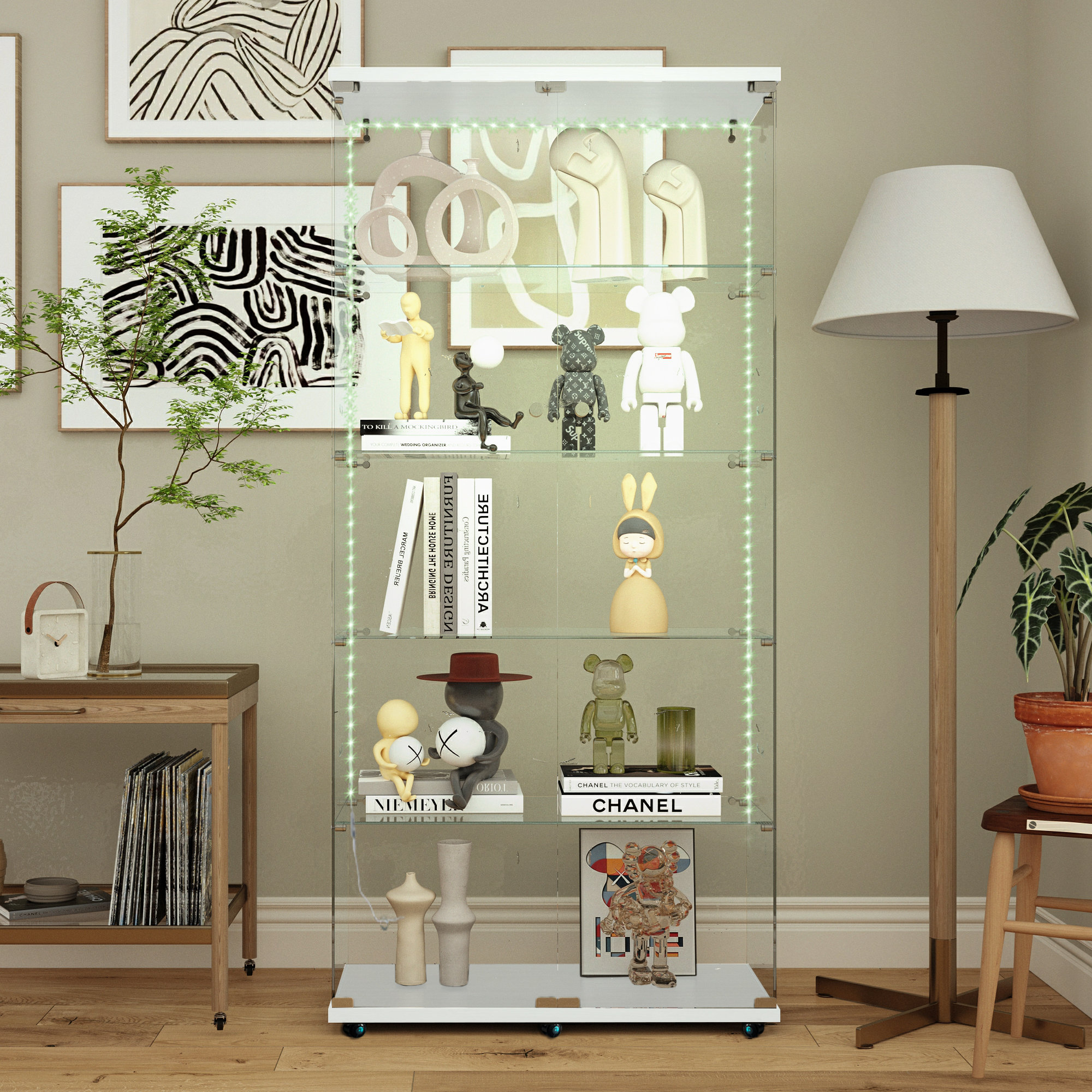 Brayden Studio® Tempered glass display cabinet | Wayfair