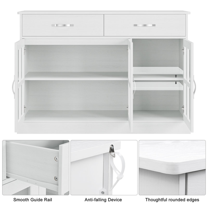 Wade Logan® Atanaska 47.2''W 2 Drawer Sideboard Buffet with Cabinets ...