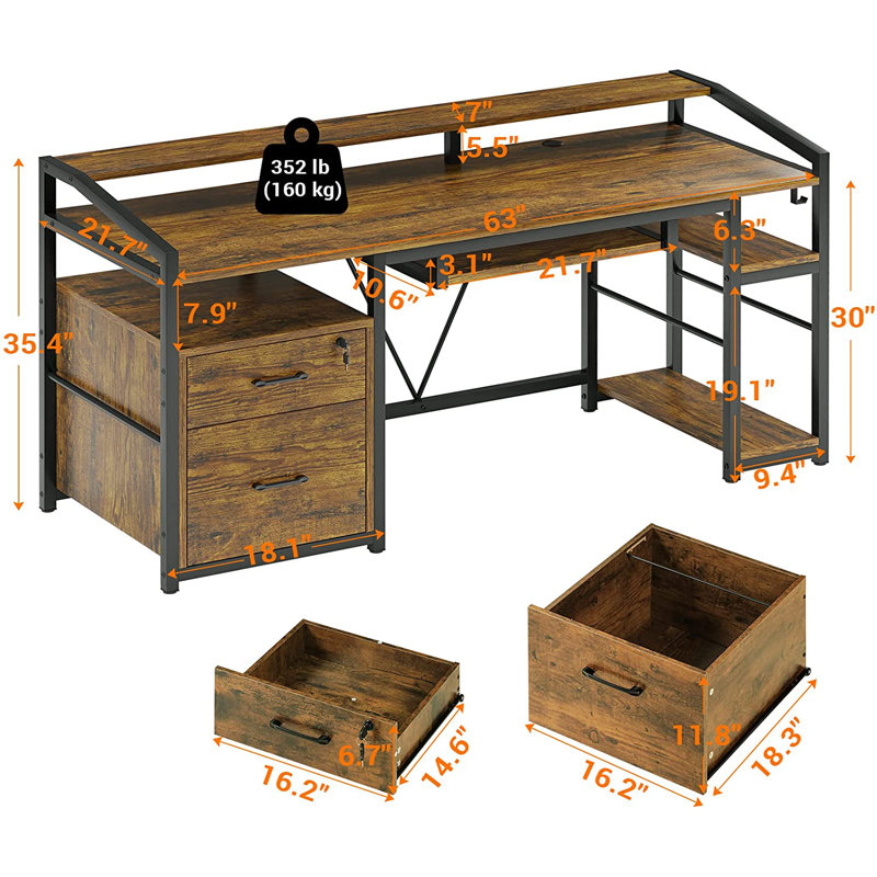 Trent Austin Design® Lucilla Metal Base Computer Desk & Reviews | Wayfair