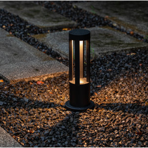 Gardenised 15.75-inch Round Led Bollard Path Lights – Durable ...