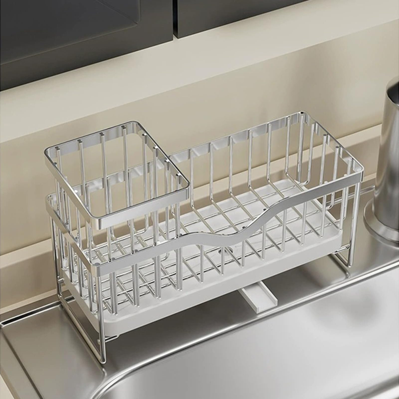 COAHAHA 360° Rotatable Stainless Steel Sink Caddy - Automatic Drainage ...