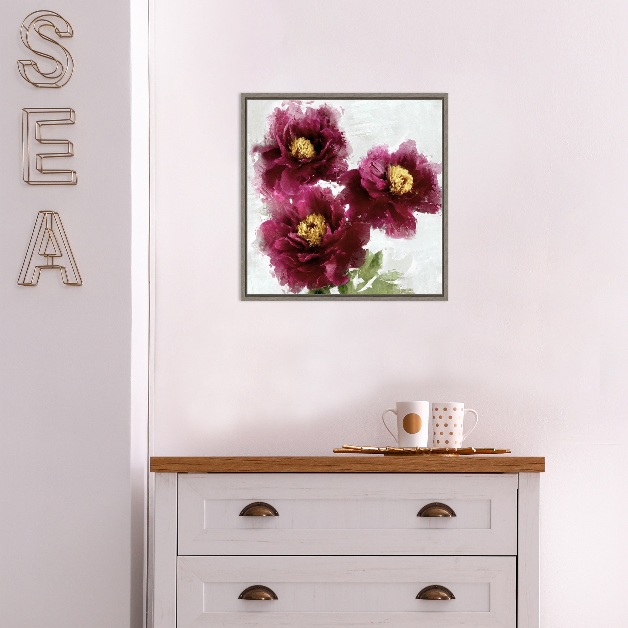 Winston Porter Burgundy Bloom I By Jesse Stevens Framed Canvas Art ...
