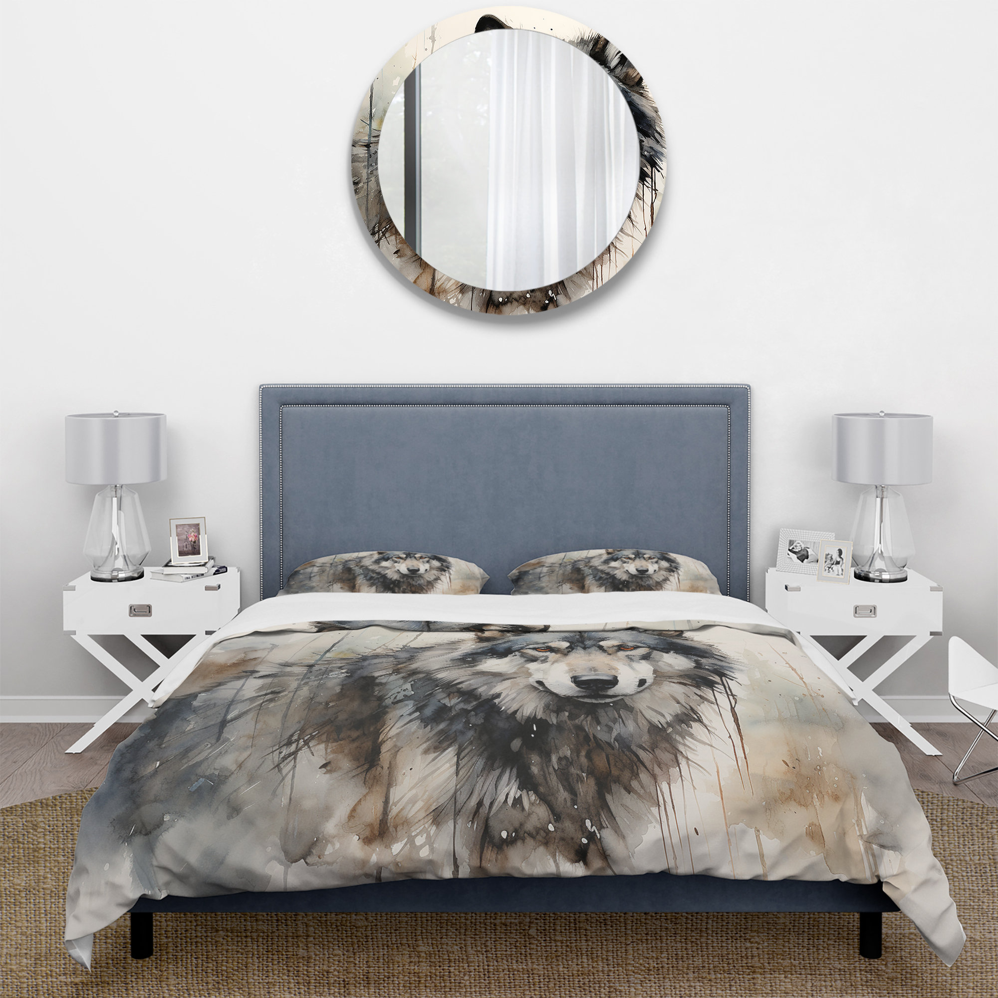 Design Art Wolf Lone Wanderer - Animals Duvet Cover Set - Microfiber ...