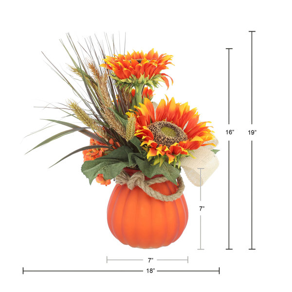 Primrue Fall Centerpiece with Sunflowers and Hydrangeas | Wayfair
