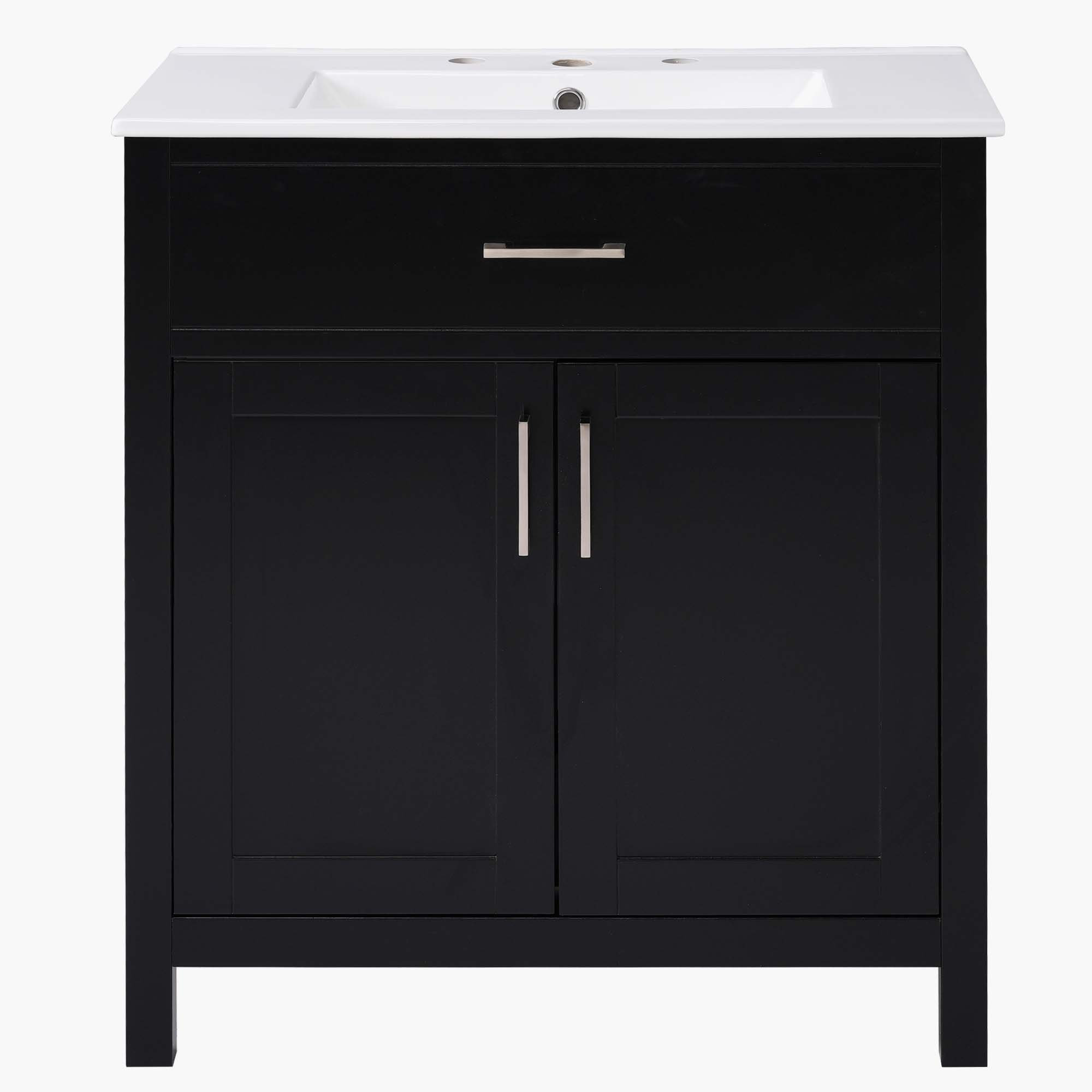 Wateday 30-Inch Bathroom Vanity with Ceramic Sink and Ample Storage ...