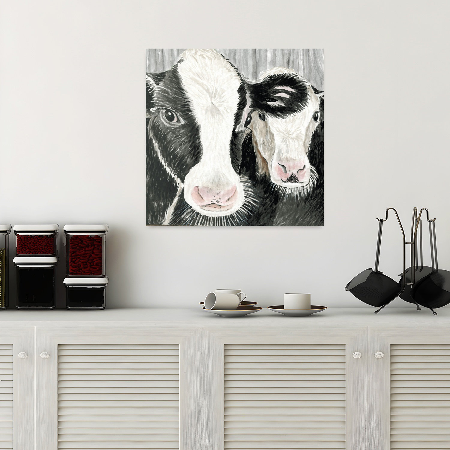Latitude Run® Farm Cows Abstract Contemporary Cow Architecture ...