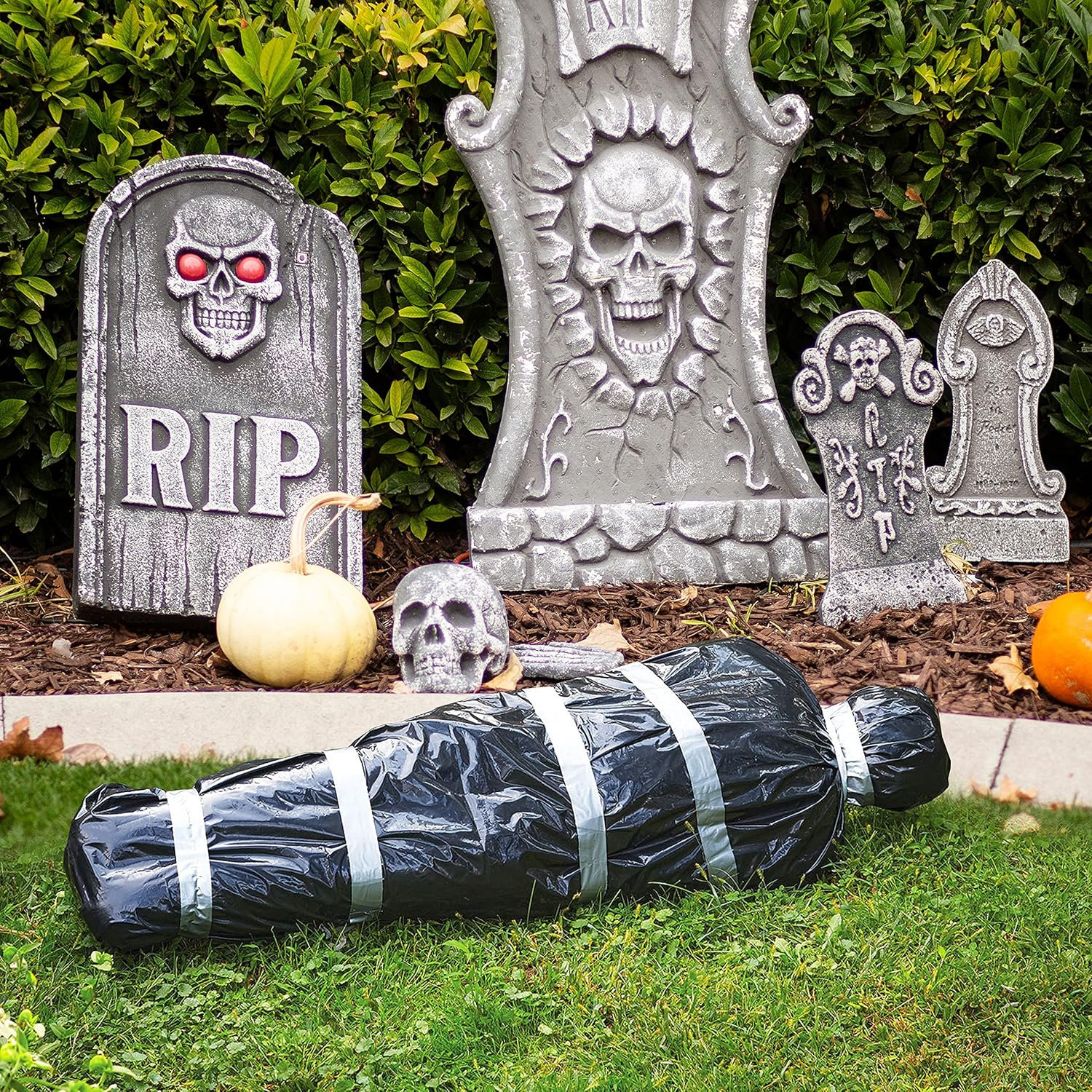 The Holiday Aisle® Skeleteen Dead Body Bag Decoration – Inflatable ...