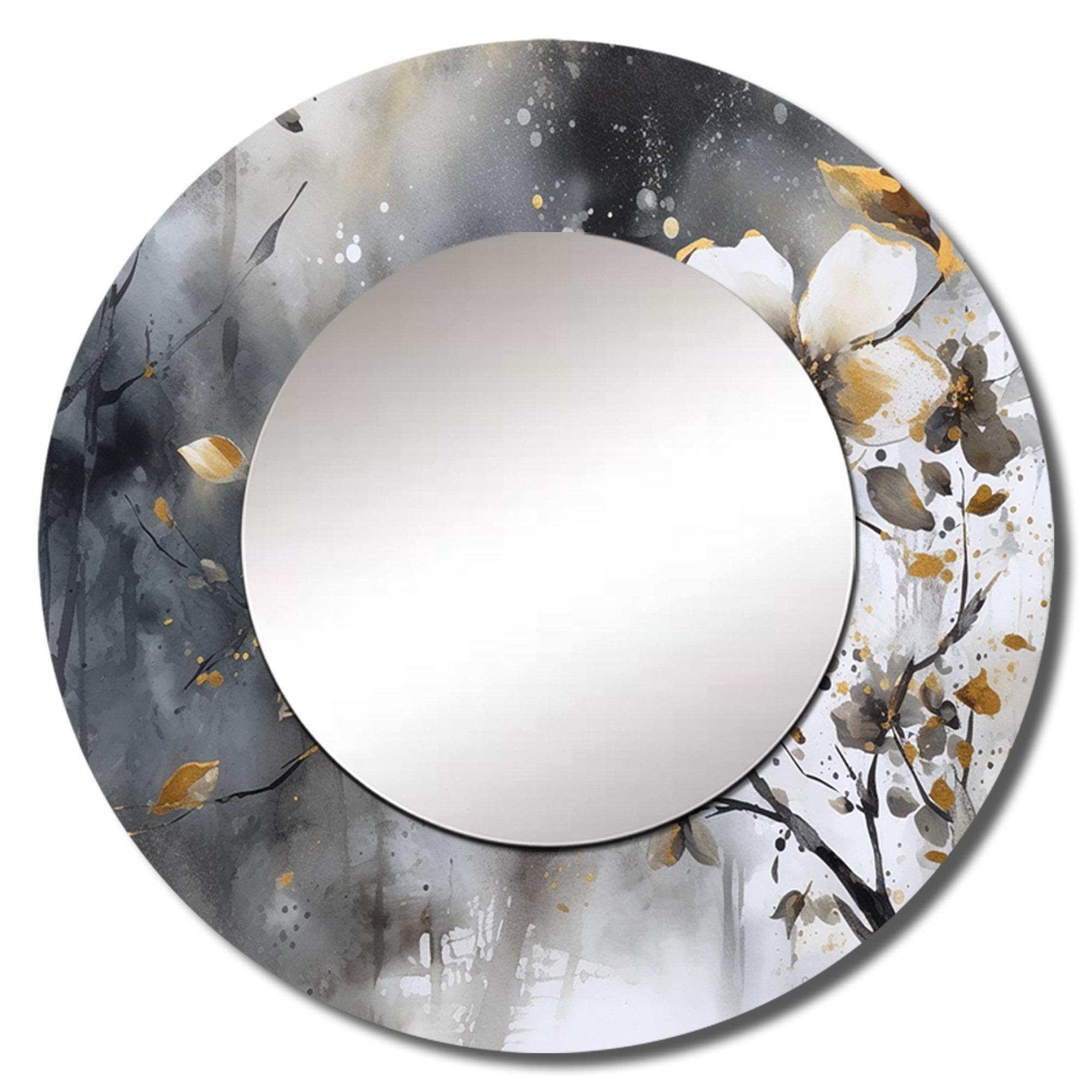 East Urban Home White Gold Daisy Tranquility - Floral Daisy Round ...