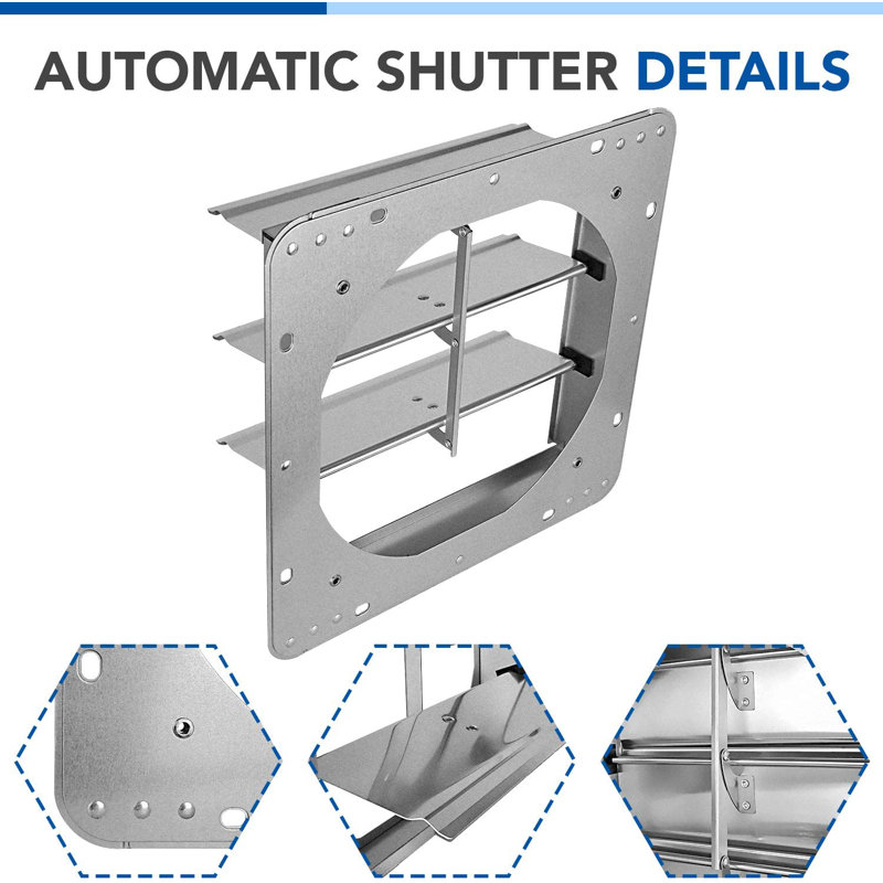 FOJOHSEN Square Aluminum Automatic Gravity Shutter Louver Standard ...