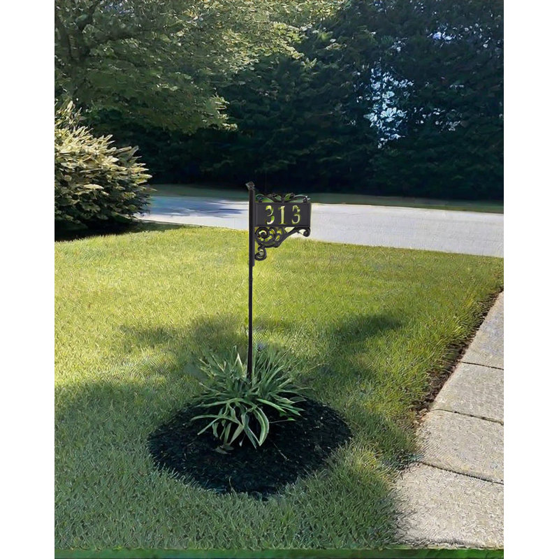Whitehall Products Nite Bright Acanthus Reflective Lawn Address Sign ...