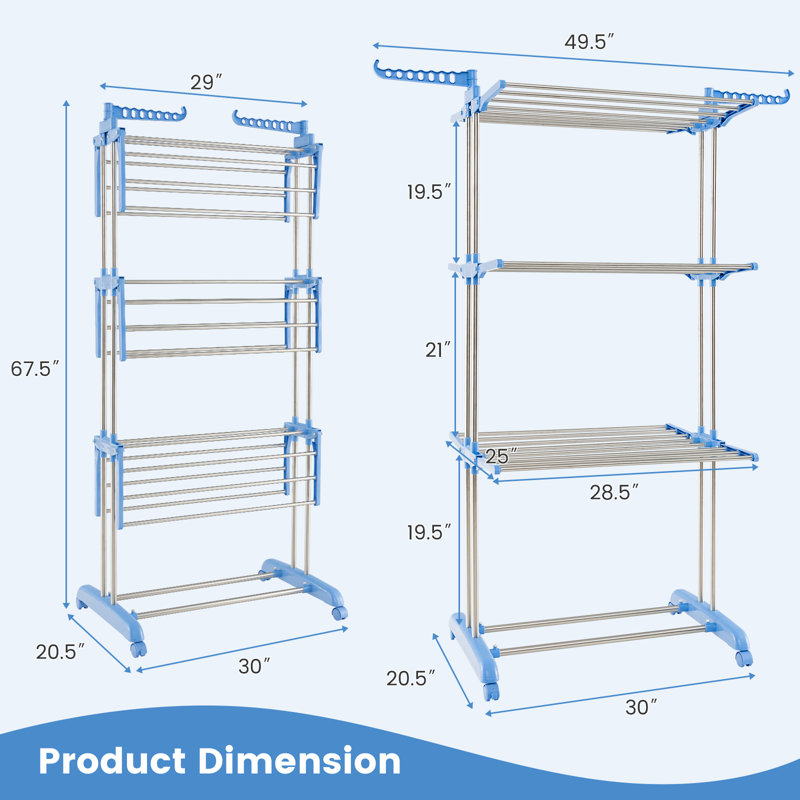 Rebrilliant Foldable Gullwing Drying Rack | Wayfair