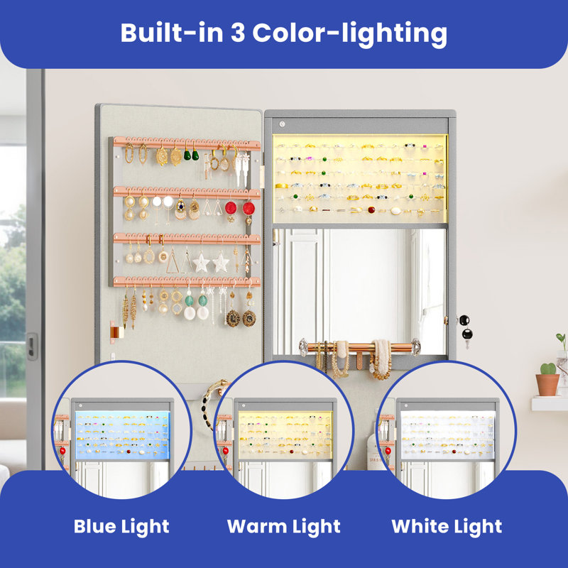 Ebern Designs Treigh 14.0'' Wide Wall Jewelry Armoire | Wayfair