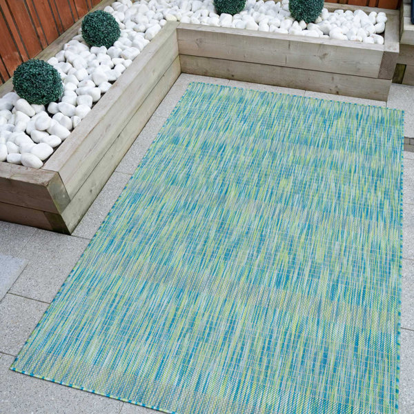 Ebern Designs Flatweave Green Rug | Wayfair.co.uk