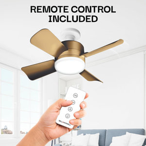 Bell + Howell Socket Fan Bronze Ceiling Fan with Warm Light and Remote ...