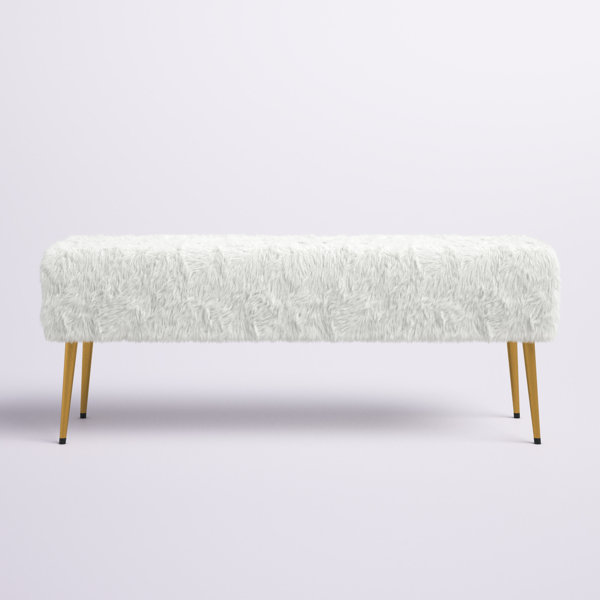 Mercer41 Faux Fur Bench & Reviews | Wayfair