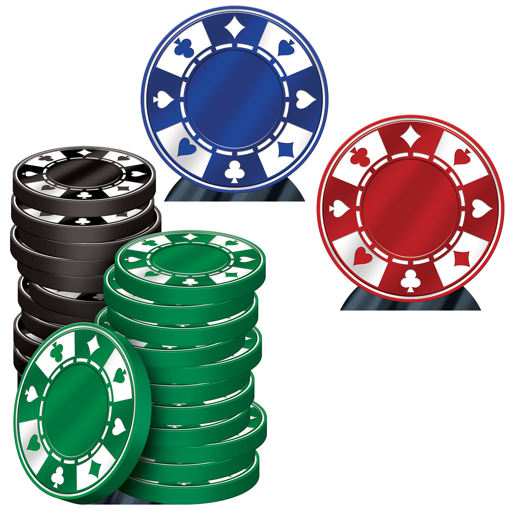 Beistle Casino Poker Chips Stand-Ups | Wayfair