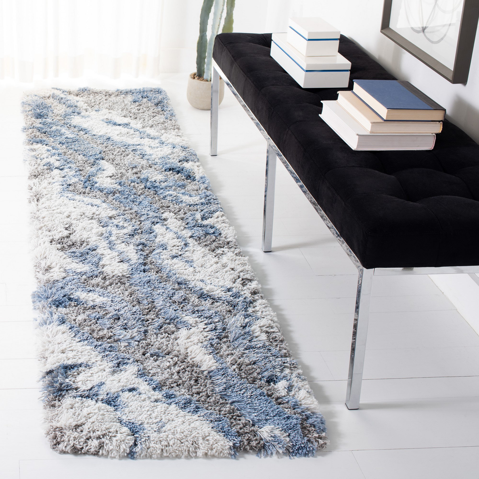 Rosecliff Heights Tristan Horizon Shag 800 Performance Abstract Rug ...