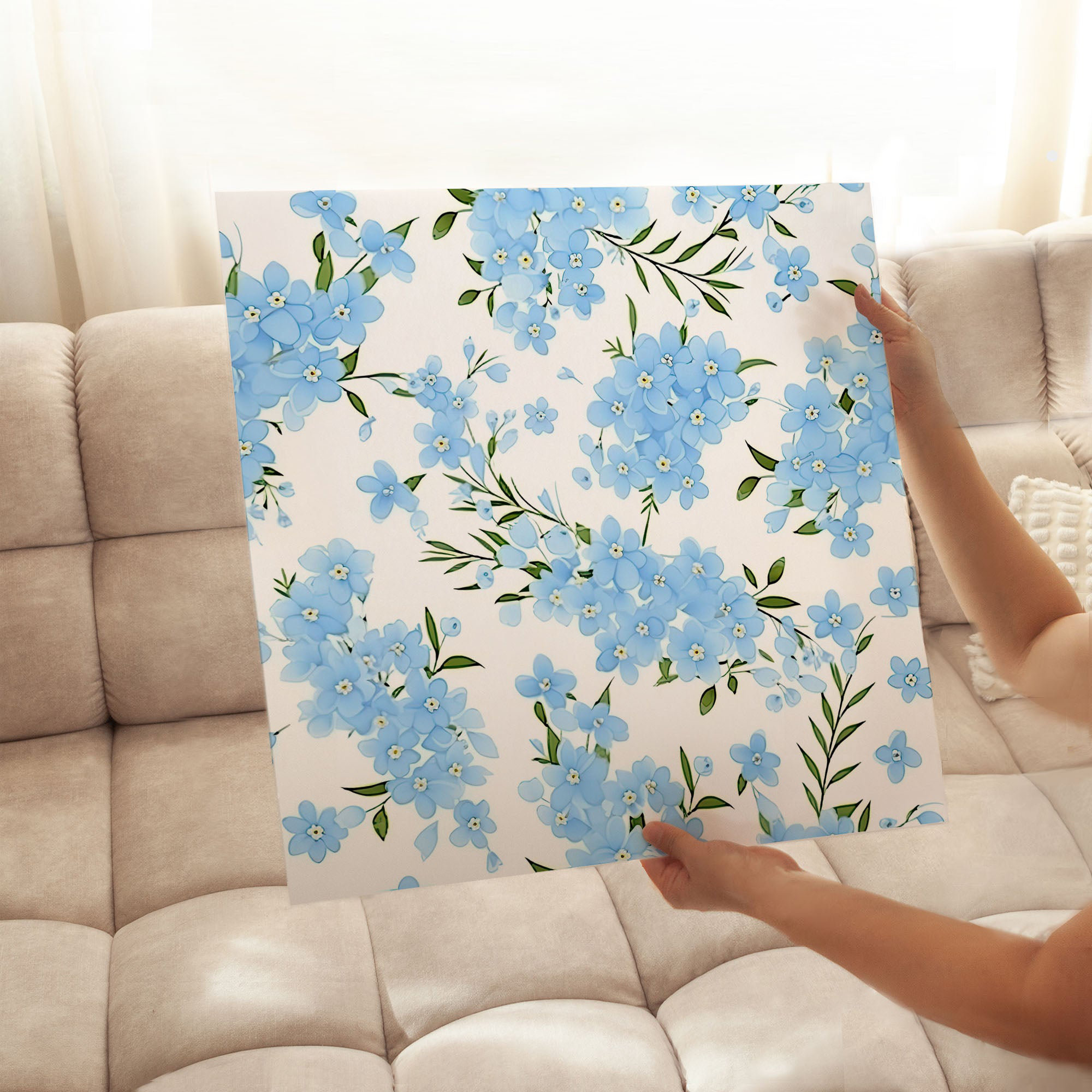 Winston Porter Floral Blue Flower Floral Cottagecore Pattern VII ...