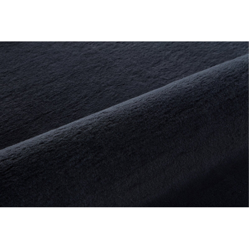 HERVEY Black Novelty Faux Rabbit Fur Rug Luxury Soft Thicken Faux Fur ...