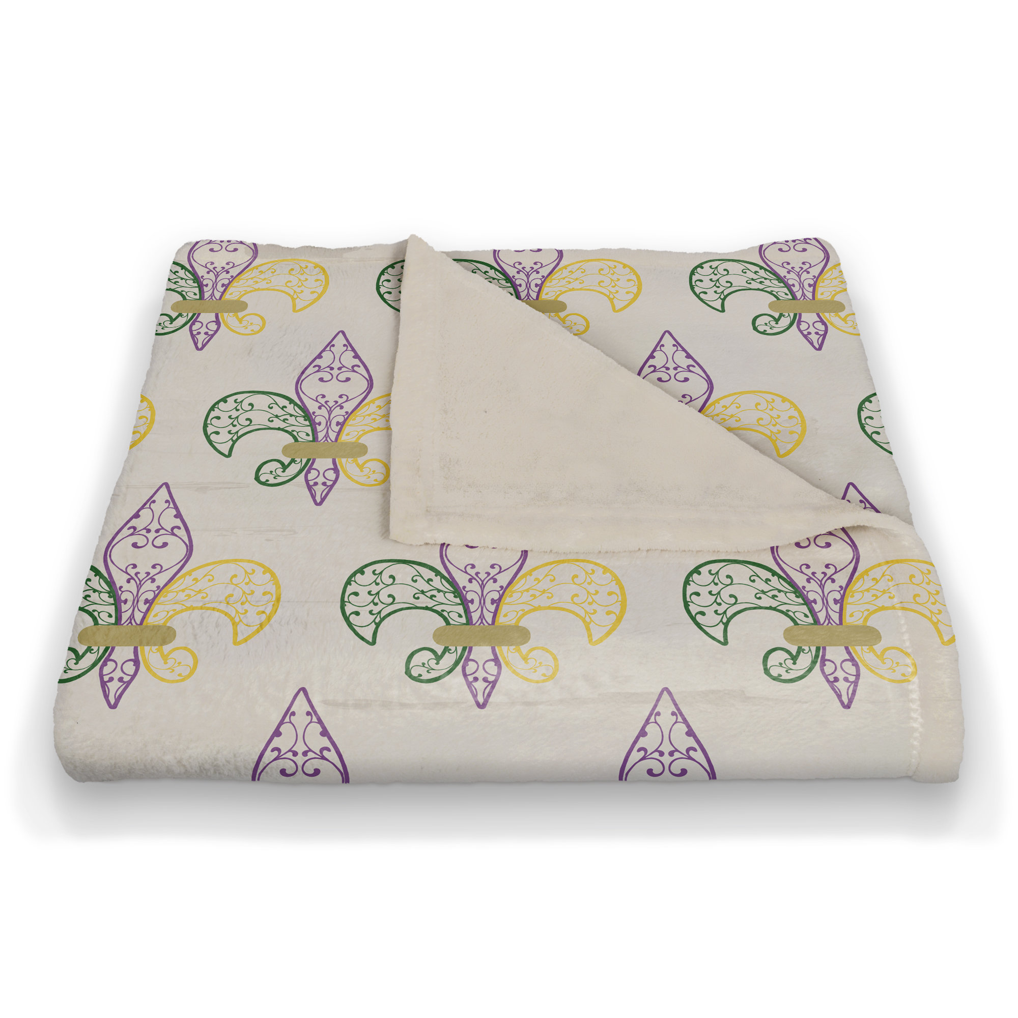 Designs Direct Creative Group Fleur De Lis Pattern Fleece Throw | Wayfair