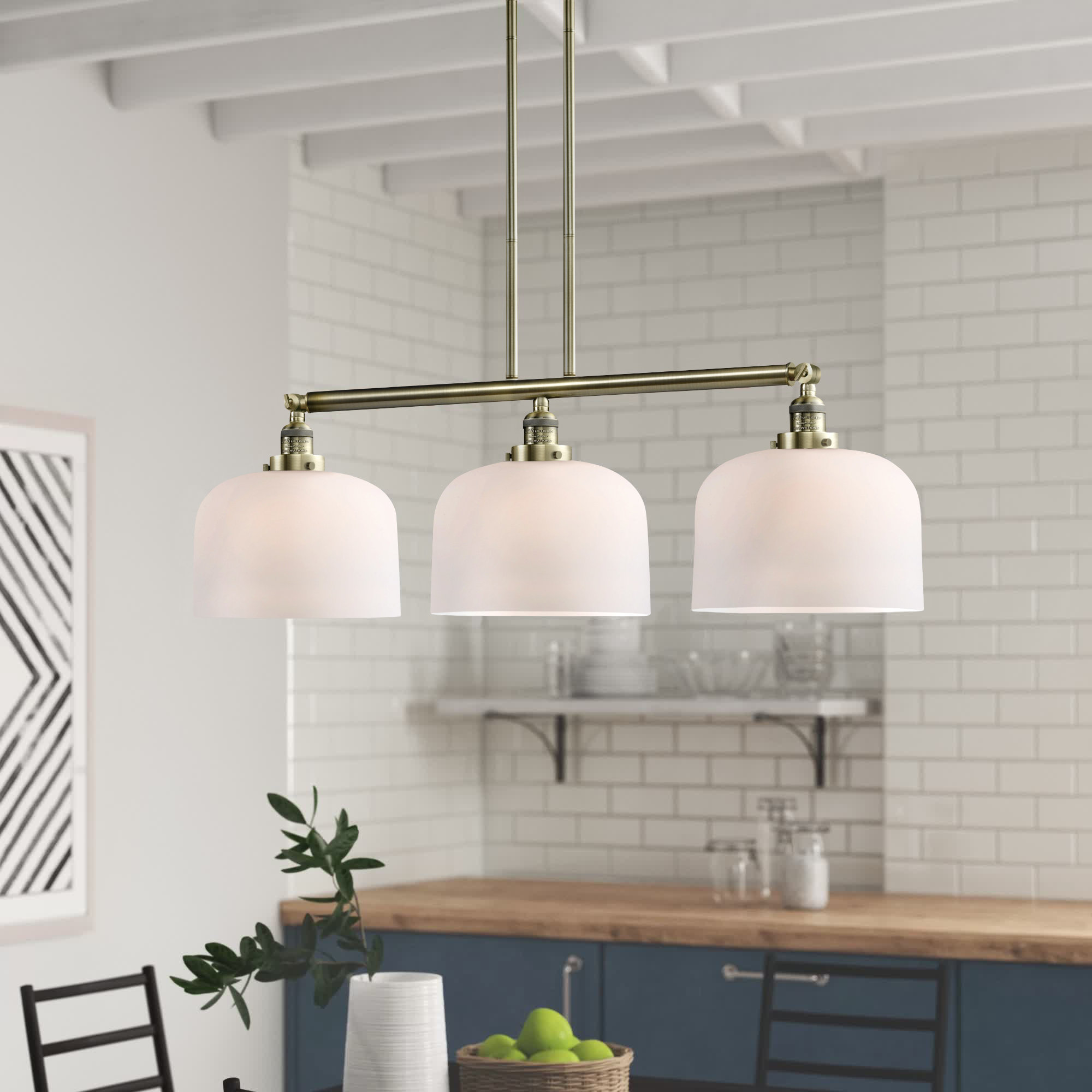 Beachcrest Home™ Bell - 3 Light 41" Stem Hung Island Light & Reviews ...