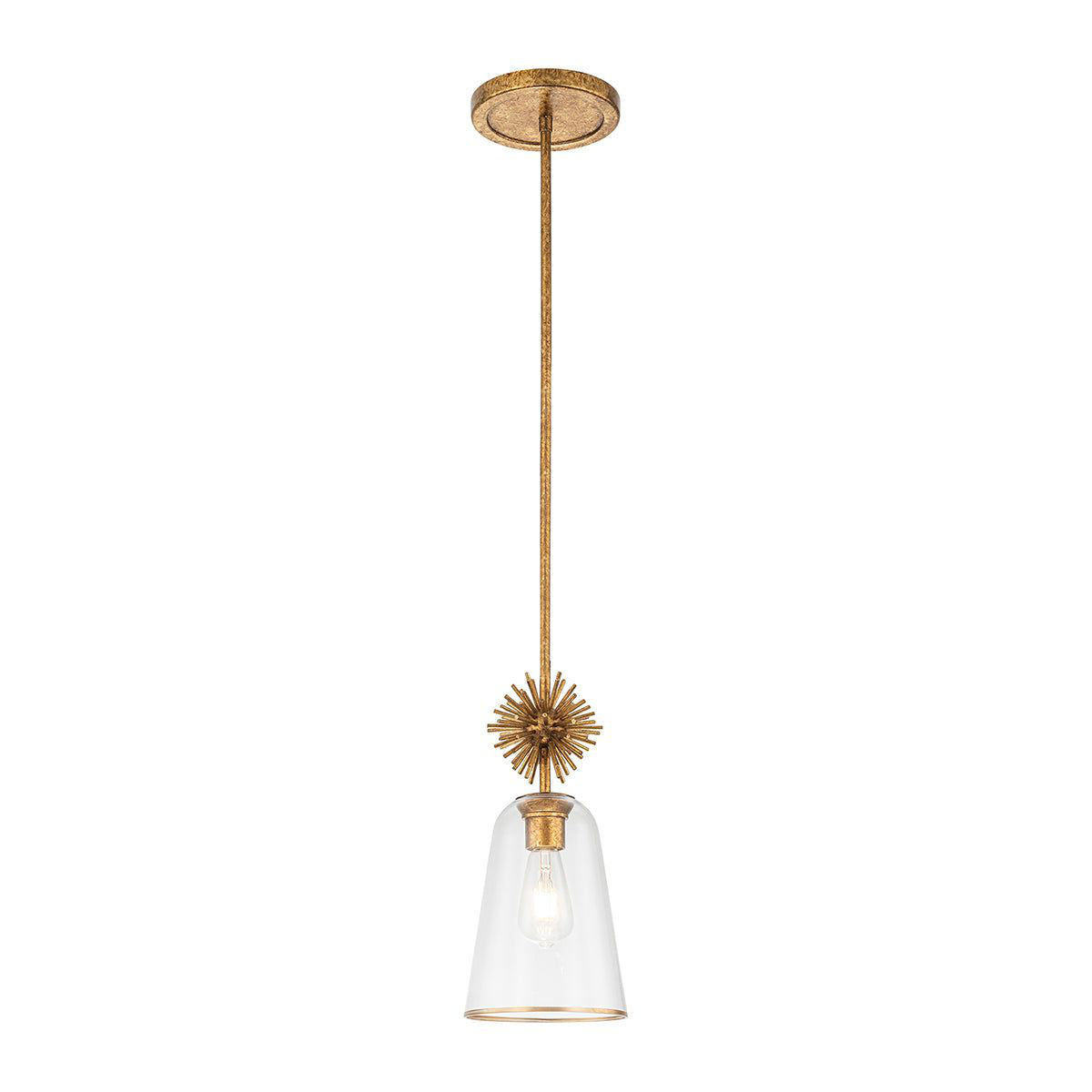 House of Hampton® Lynnelle 1 - Light Distressed Gold Pendant | Wayfair