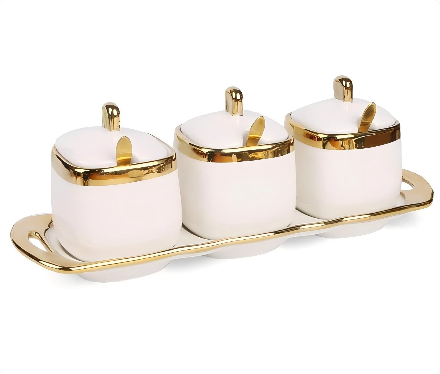 Mercer41 Sugar Bowl With Lid And Spoon, Ceramic Salt Containers For ...
