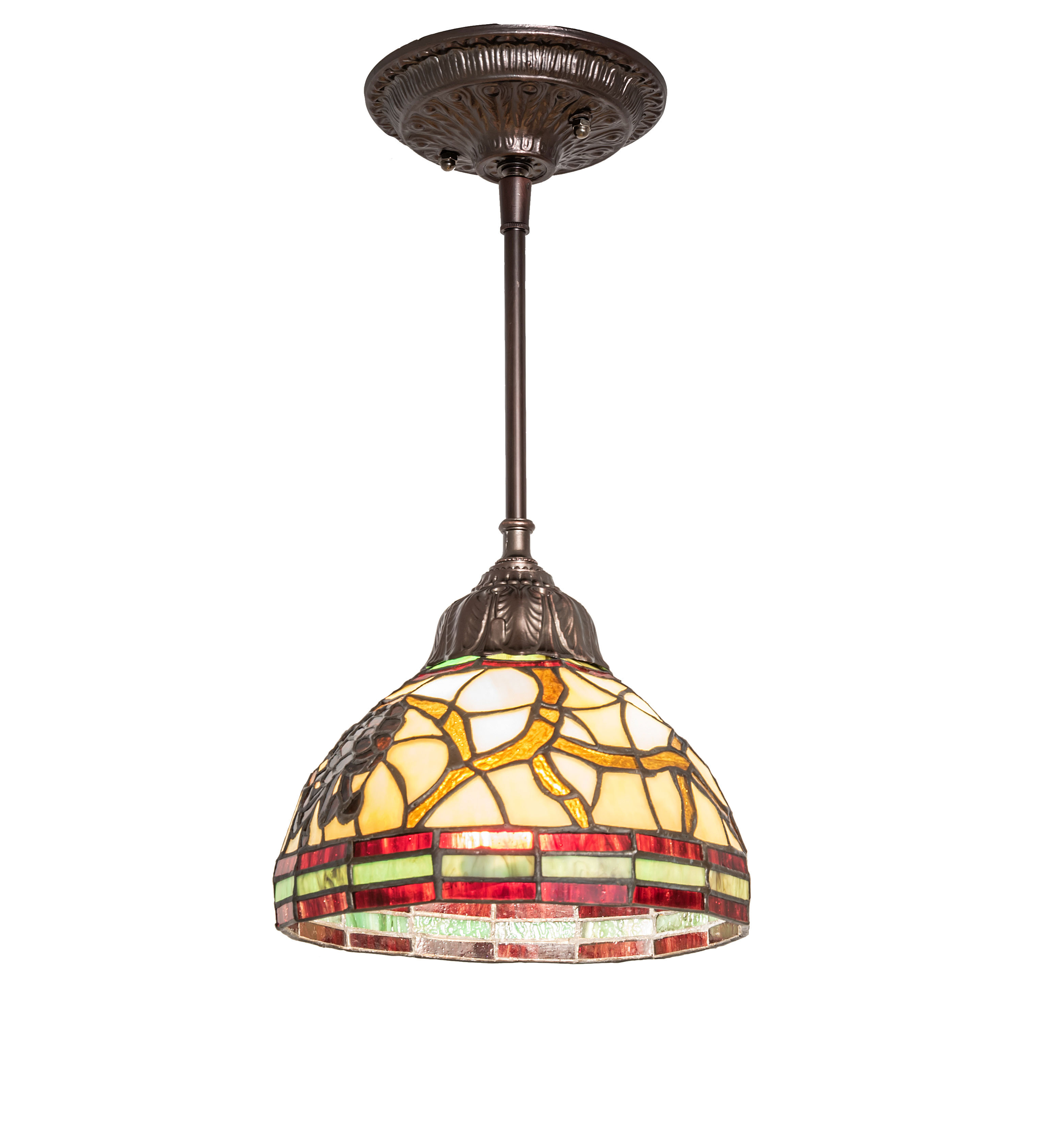 Bloomsbury Market Rossman 8" Wide Tiffany Pinecone Mini Pendant | Wayfair