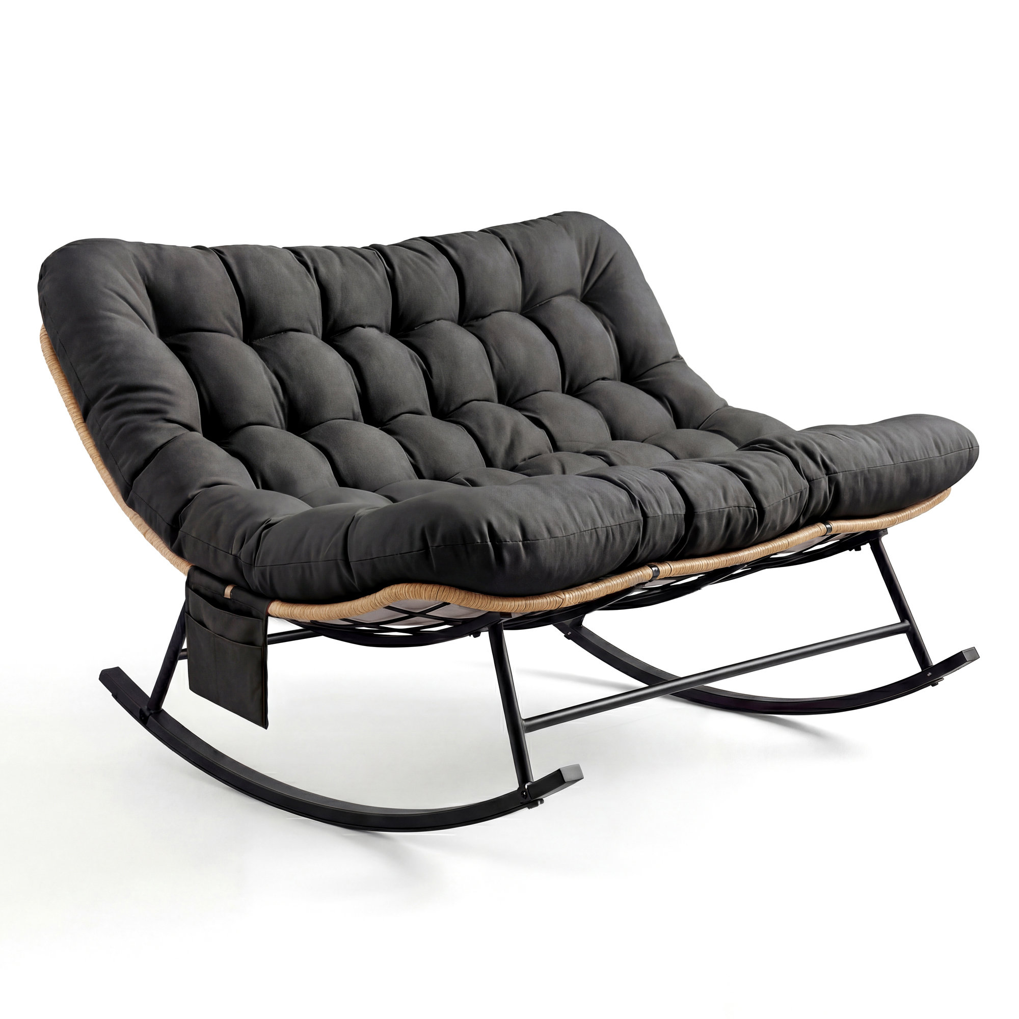 Latitude Run® Indoor/Outdoor Rocking Chair with Thick Cushion, Heavy ...