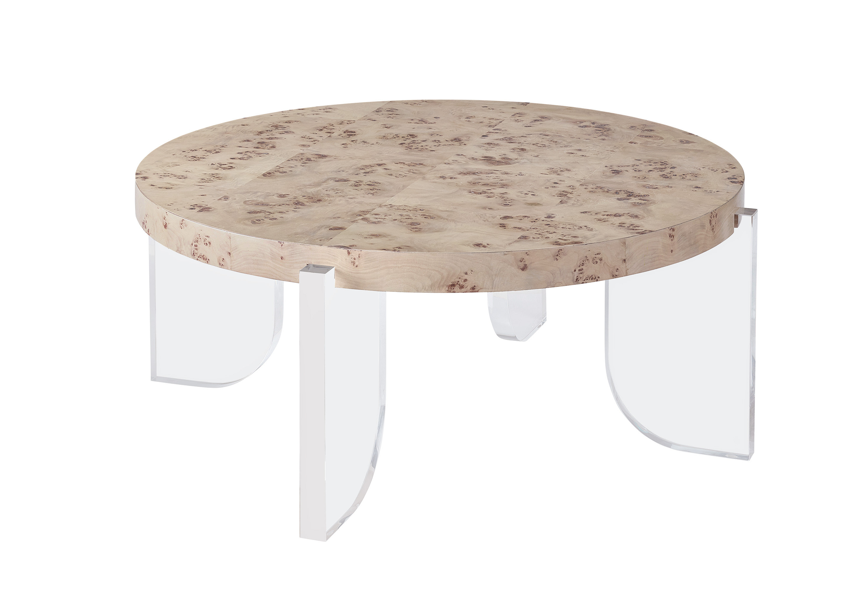 Miranda Kerr Home The 40" Burl and Acrylic Cocktail Table | Wayfair