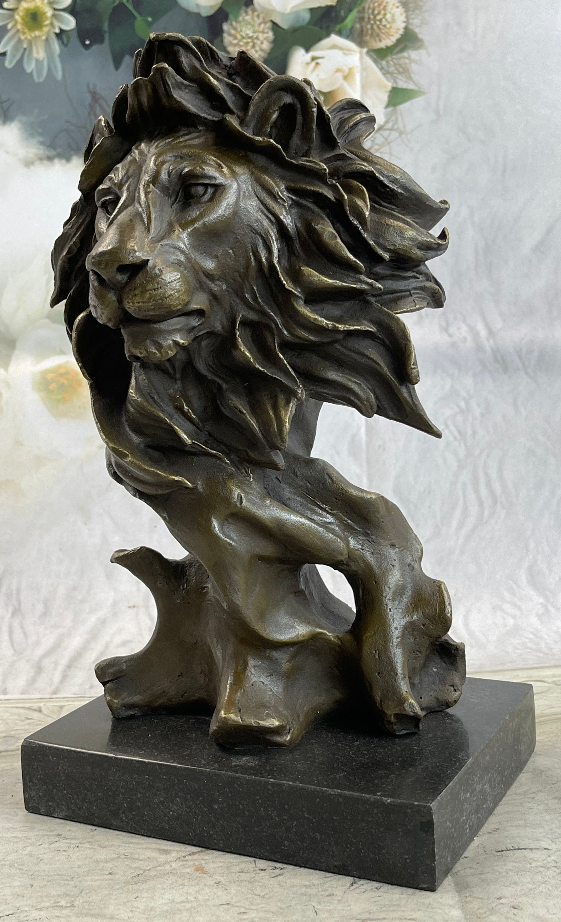 Dakota Fields Makanda Male Lion Abstract Modern Bust Statue Sculpture ...