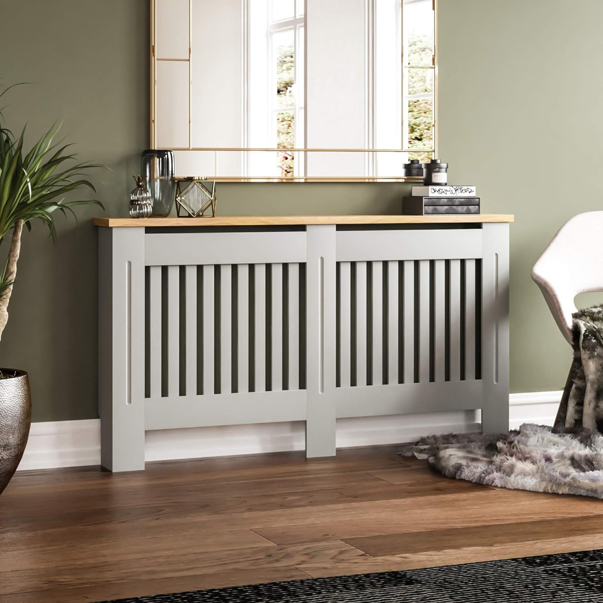 ClassicLiving Arlington Radiator Cover Grey Modern Painted Mdf Cabinet ...