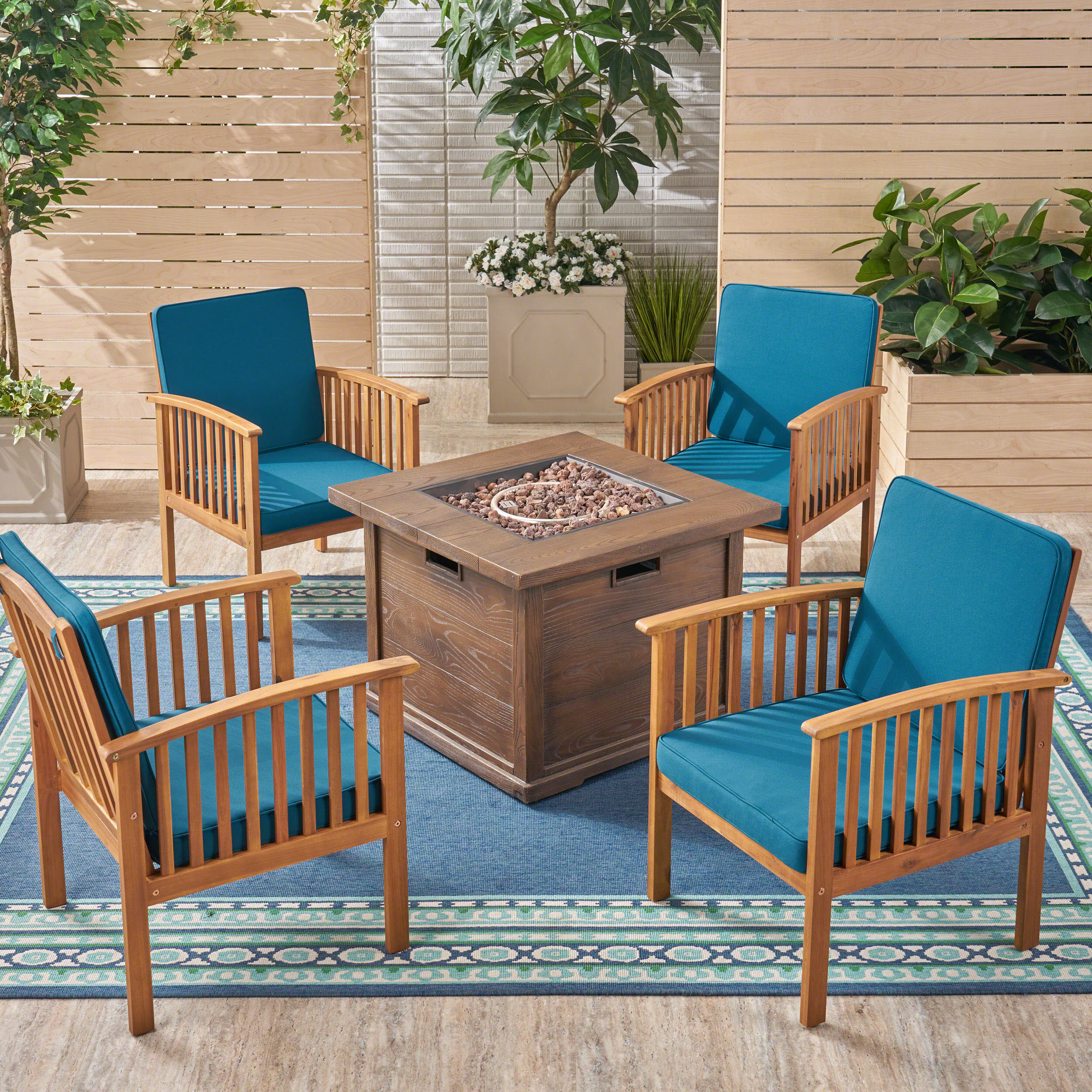 Winston Porter Broadbelt 5 Piece Multiple Chairs Seating Group with ...
