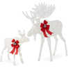 The Holiday Aisle® 2-Piece Moose Family, Lighted Rattan Christmas ...