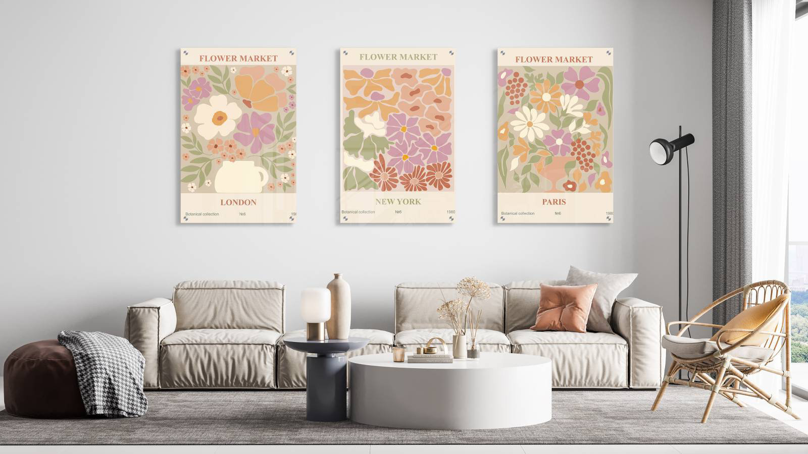 UniQstiQ Floral Posters - 3 Piece Unframed Print Set | Wayfair