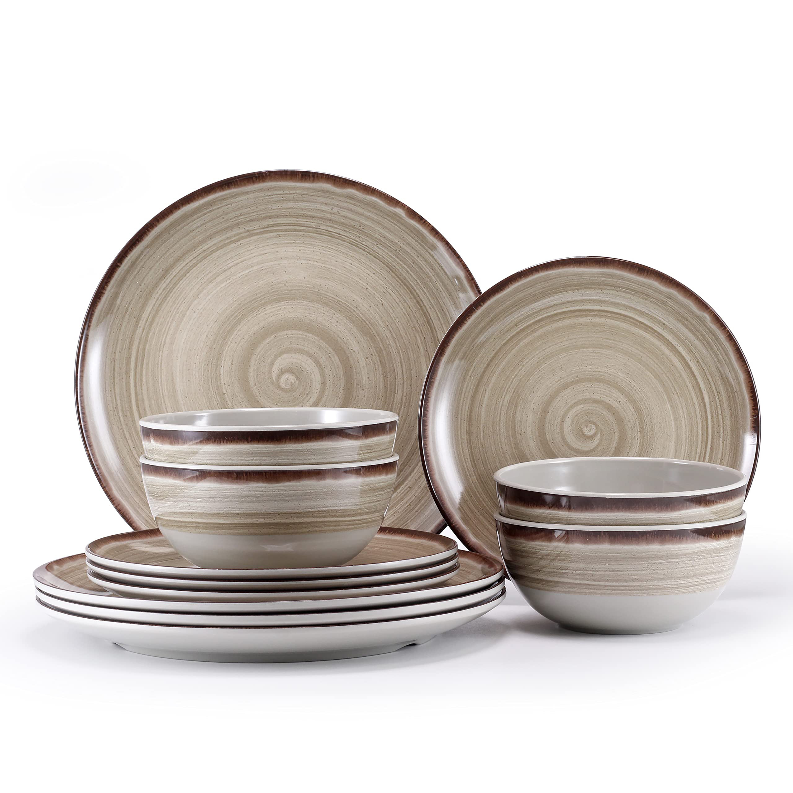 Loon Peak® Melamine Dinnerware Sets, Dinnerware Sets For 4, 12Pcs ...