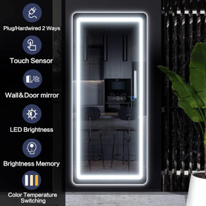 Wrought Studio Daivian Lighted Full Length Mirror & Reviews | Wayfair