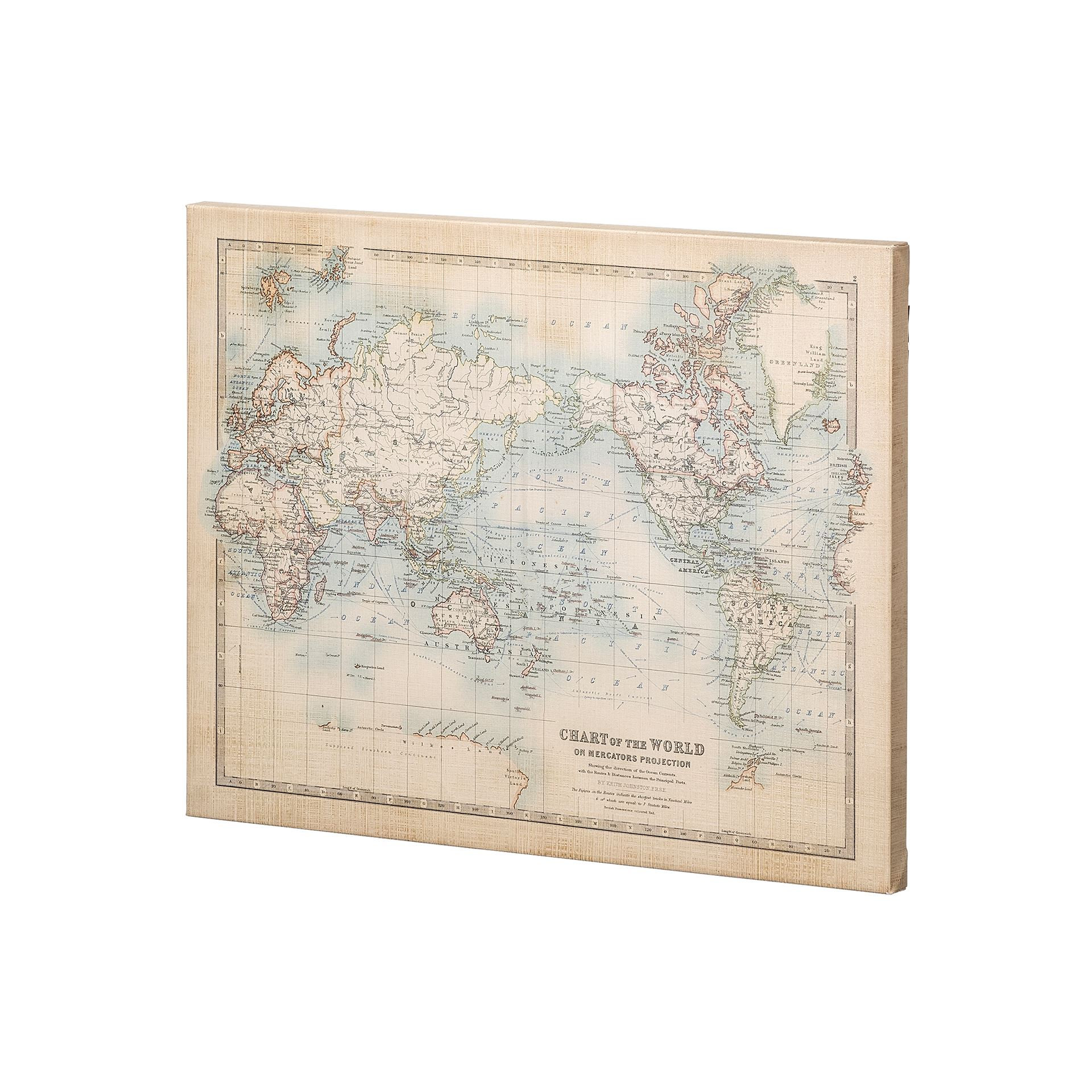 Longshore Tides Johnston's Chart Of The World On Canvas Print | Wayfair