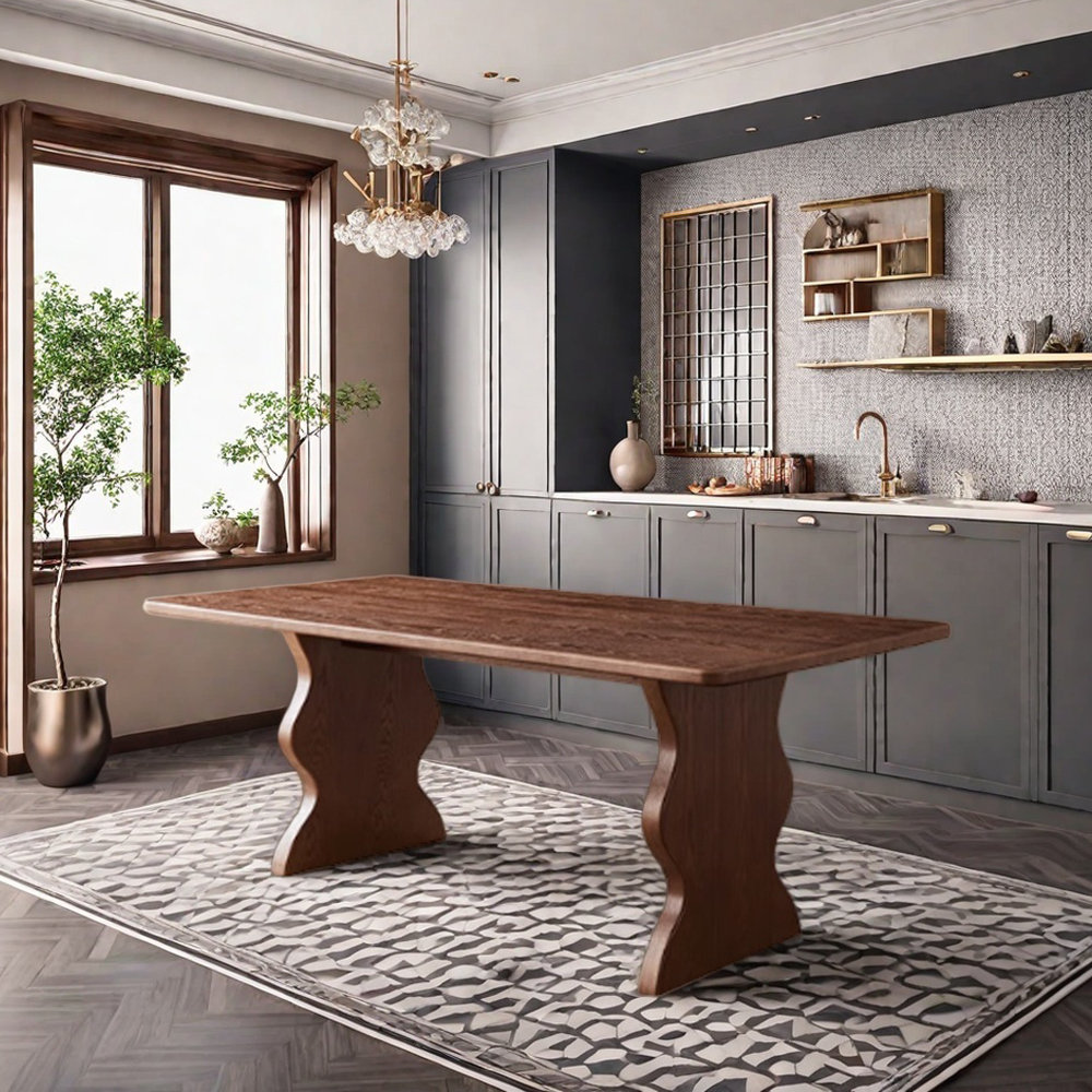 Orren Ellis Retro Simple Design Rectangular Dining Table | Wayfair