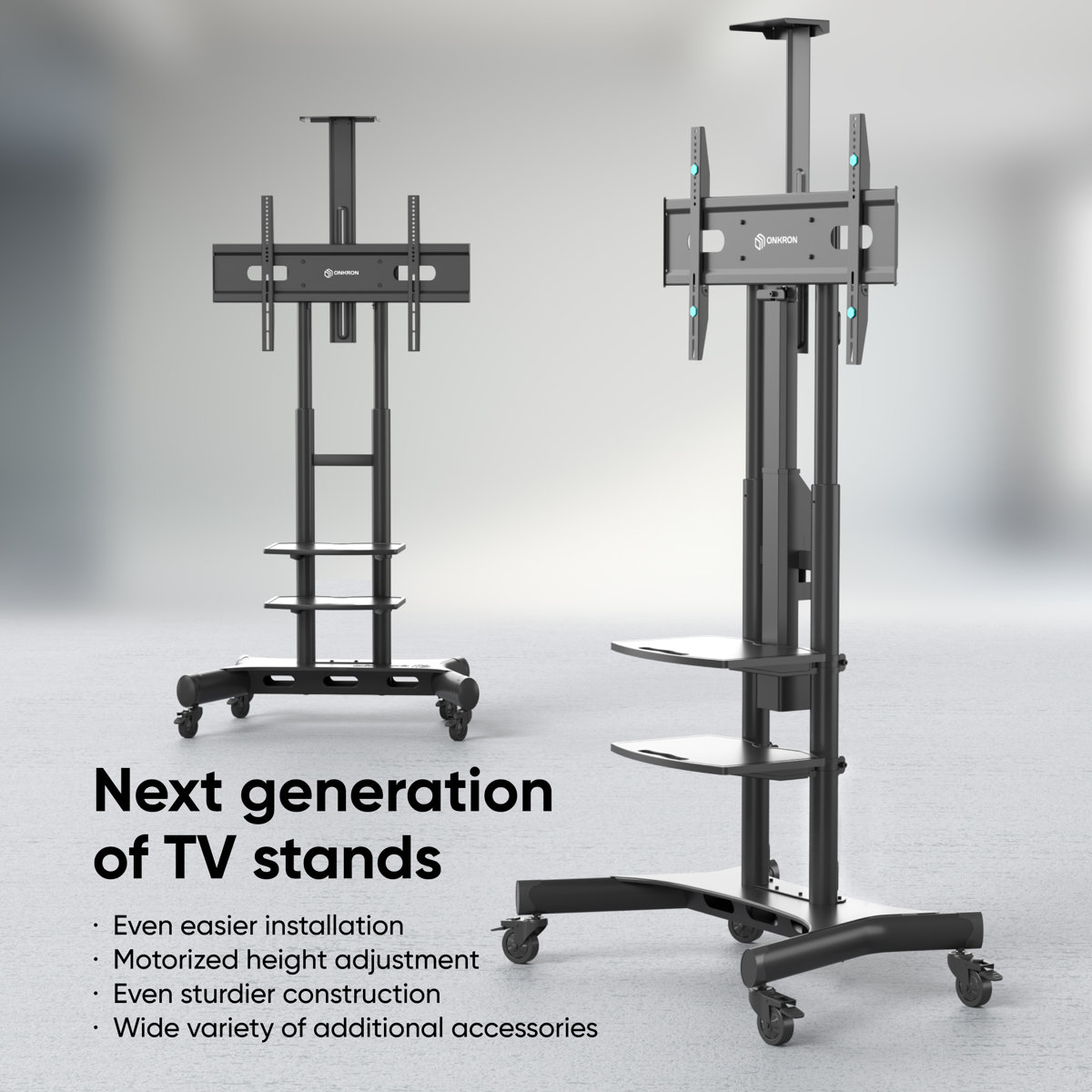 ONKRON Motorized Movable TV Stand for 50-86 Inch TV up to 200 lbs, TV ...