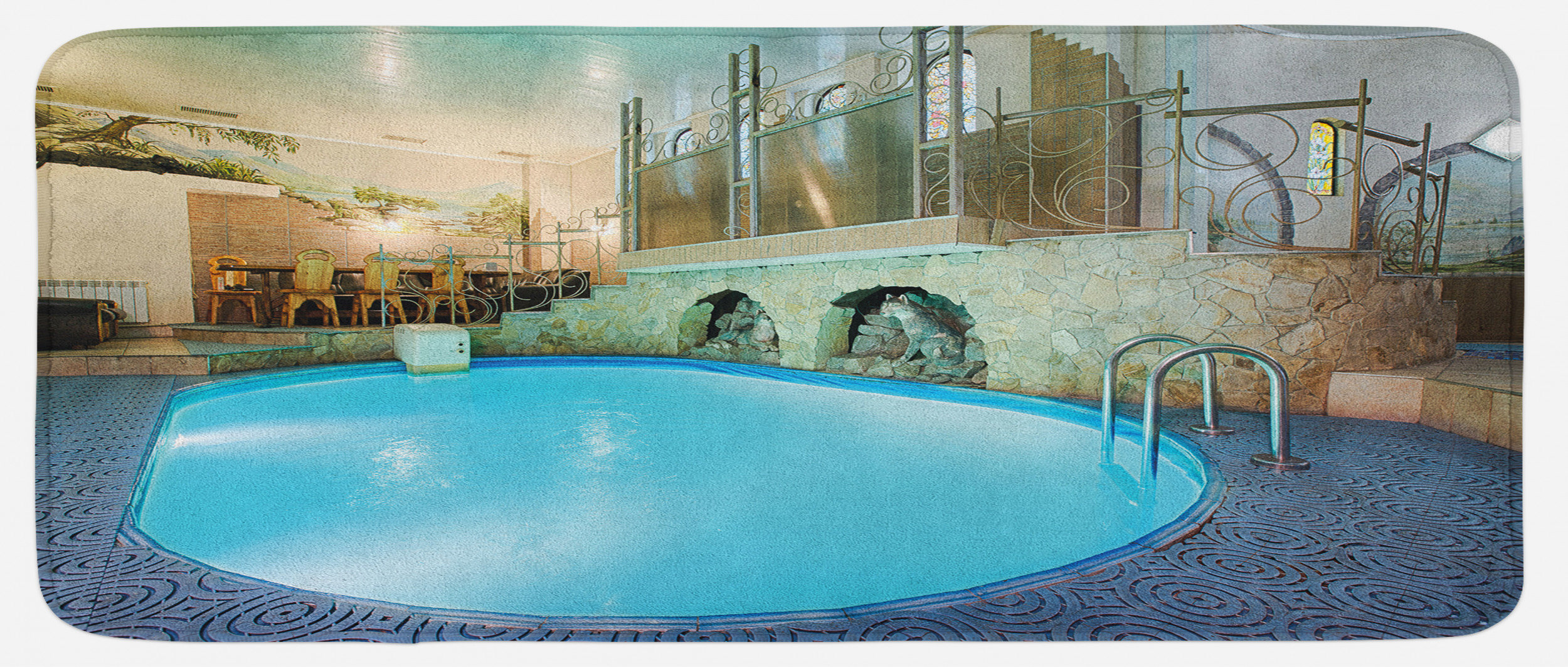 East Urban Home Vivid Blue Swimming Pool In Spa Interior Resort ...