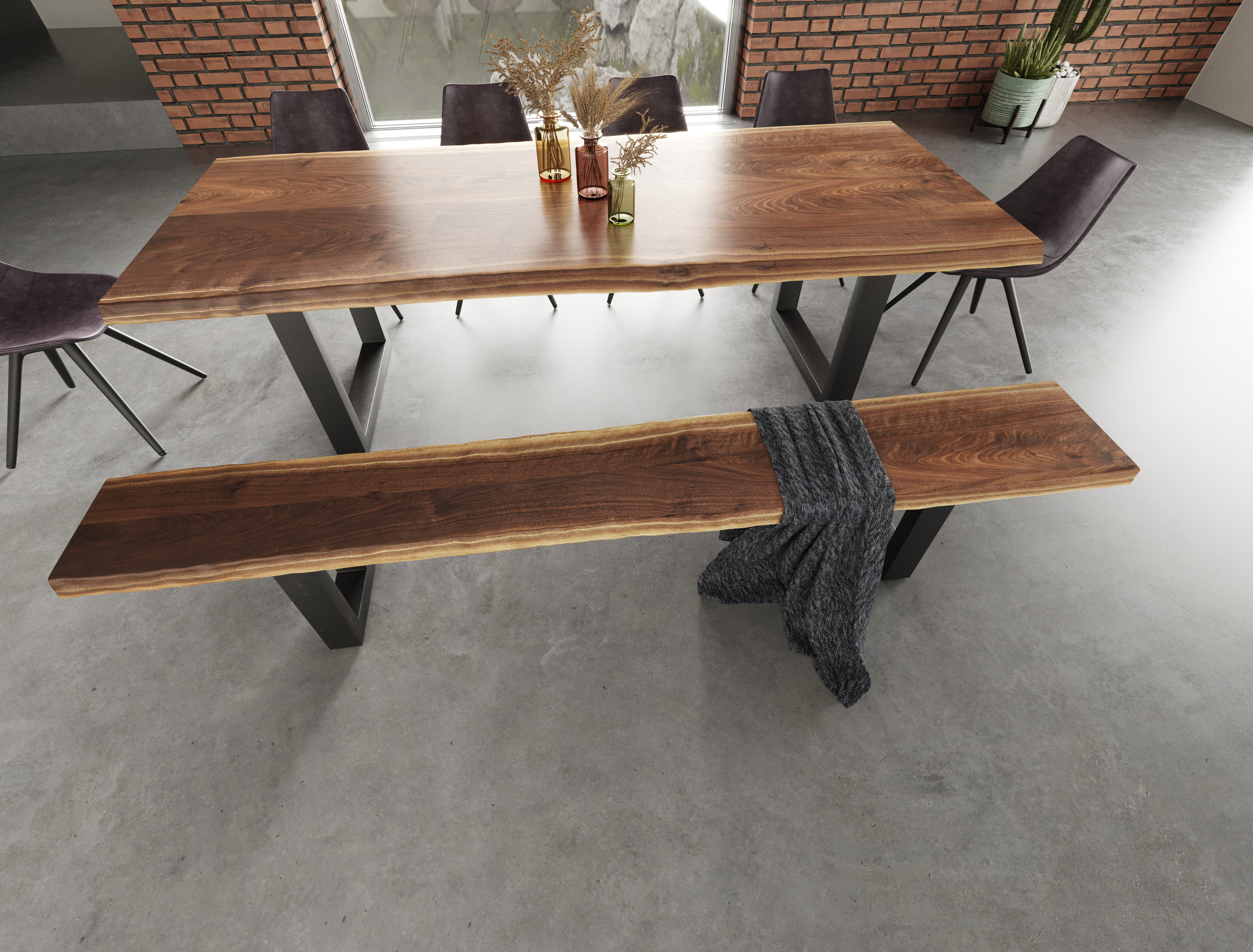 Union Rustic Lemay Iron Trestle Dining Table & Reviews | Wayfair