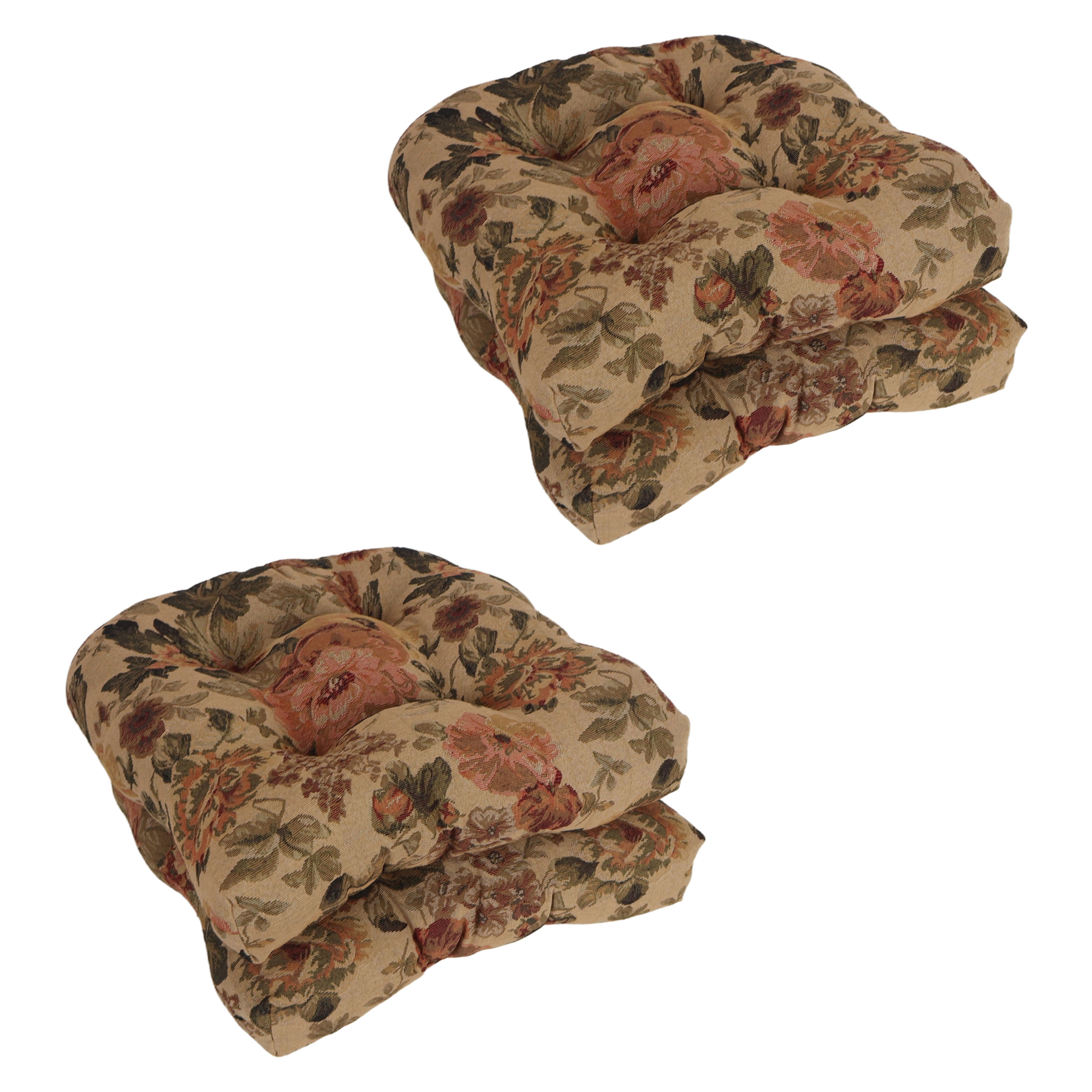 Winston Porter 19-Inch Rounded Back Tapestry Chair Cushions (Set Of 4 ...