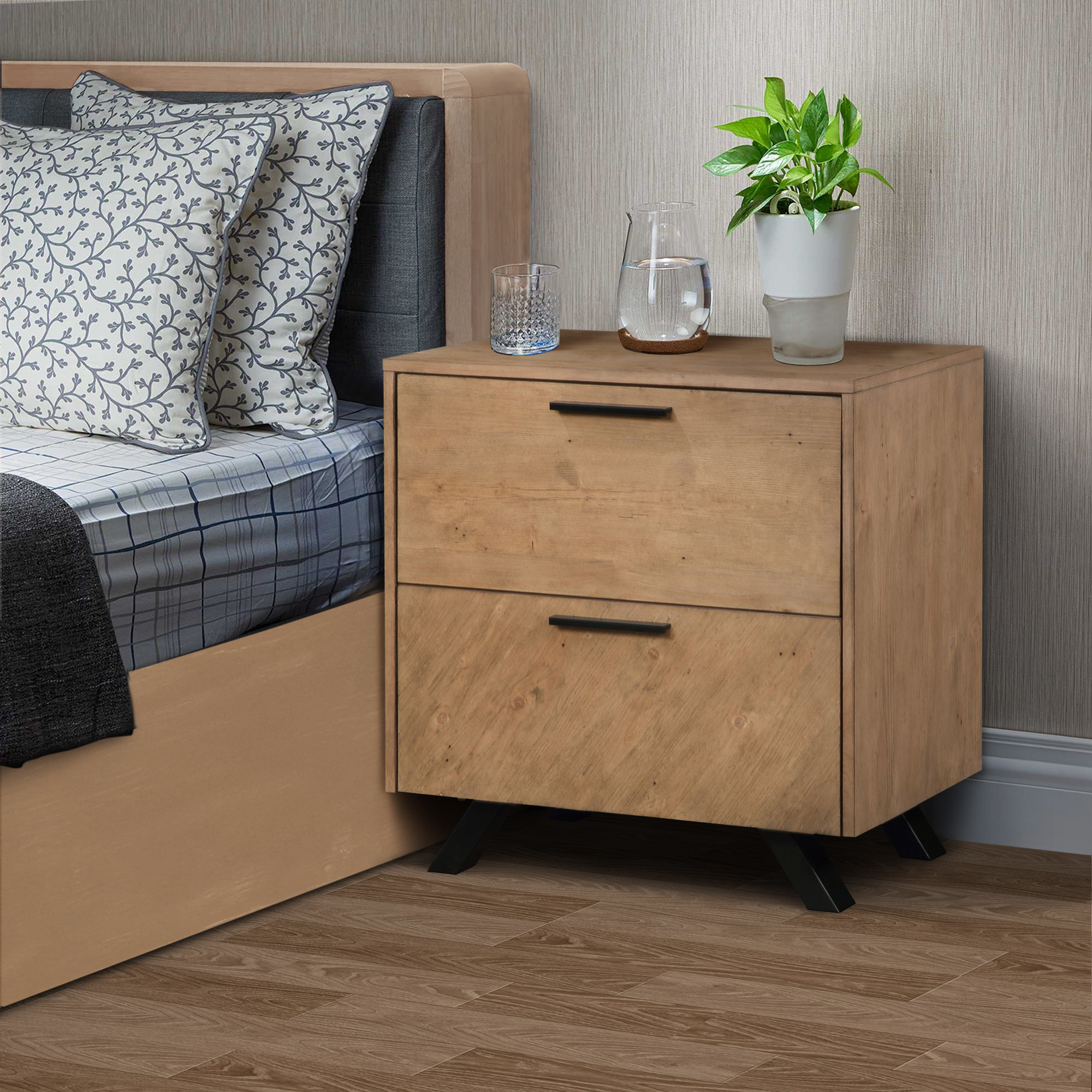 Corrigan Studio Zyshon 2-drawer Rectangular Nightstand With Dual Usb ...