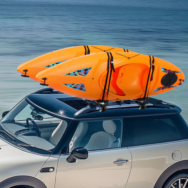 VEVOR Kayak Roof Rack 2 Pairs J-Bar, Soft Roof Rack Quick Folding | Wayfair